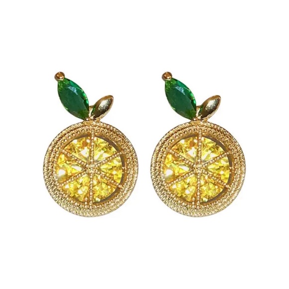 Jewelry | Rhinestone Lemon Stud Earrings | Poshmark